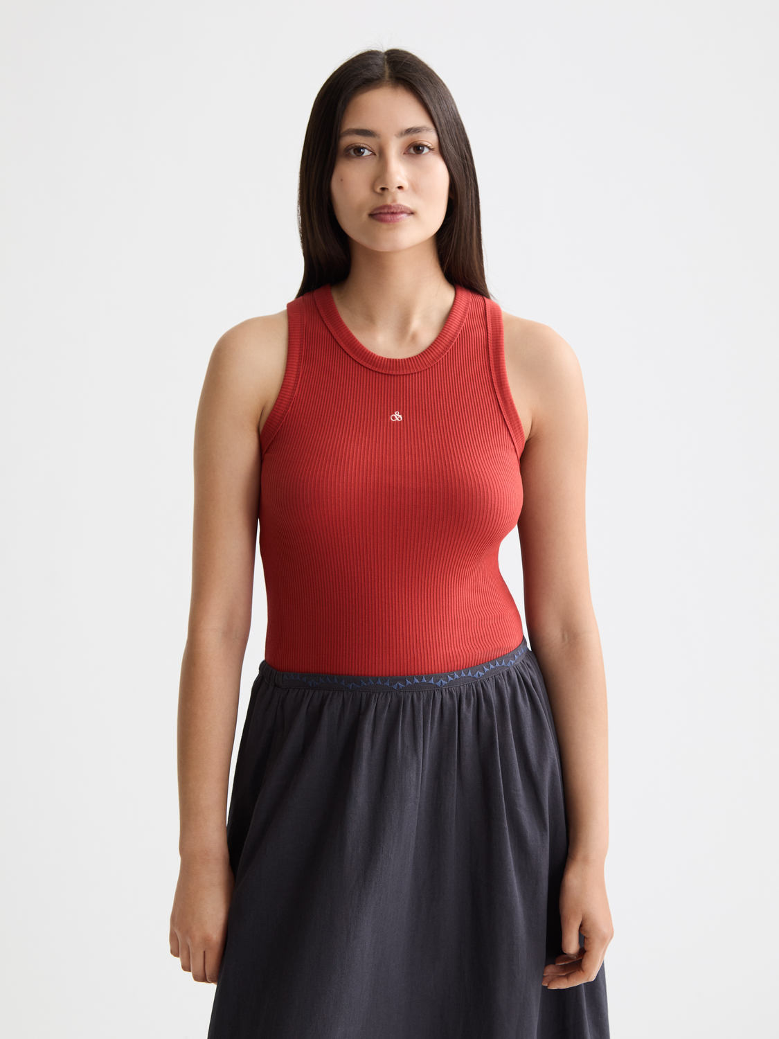 Ribbed racer tank